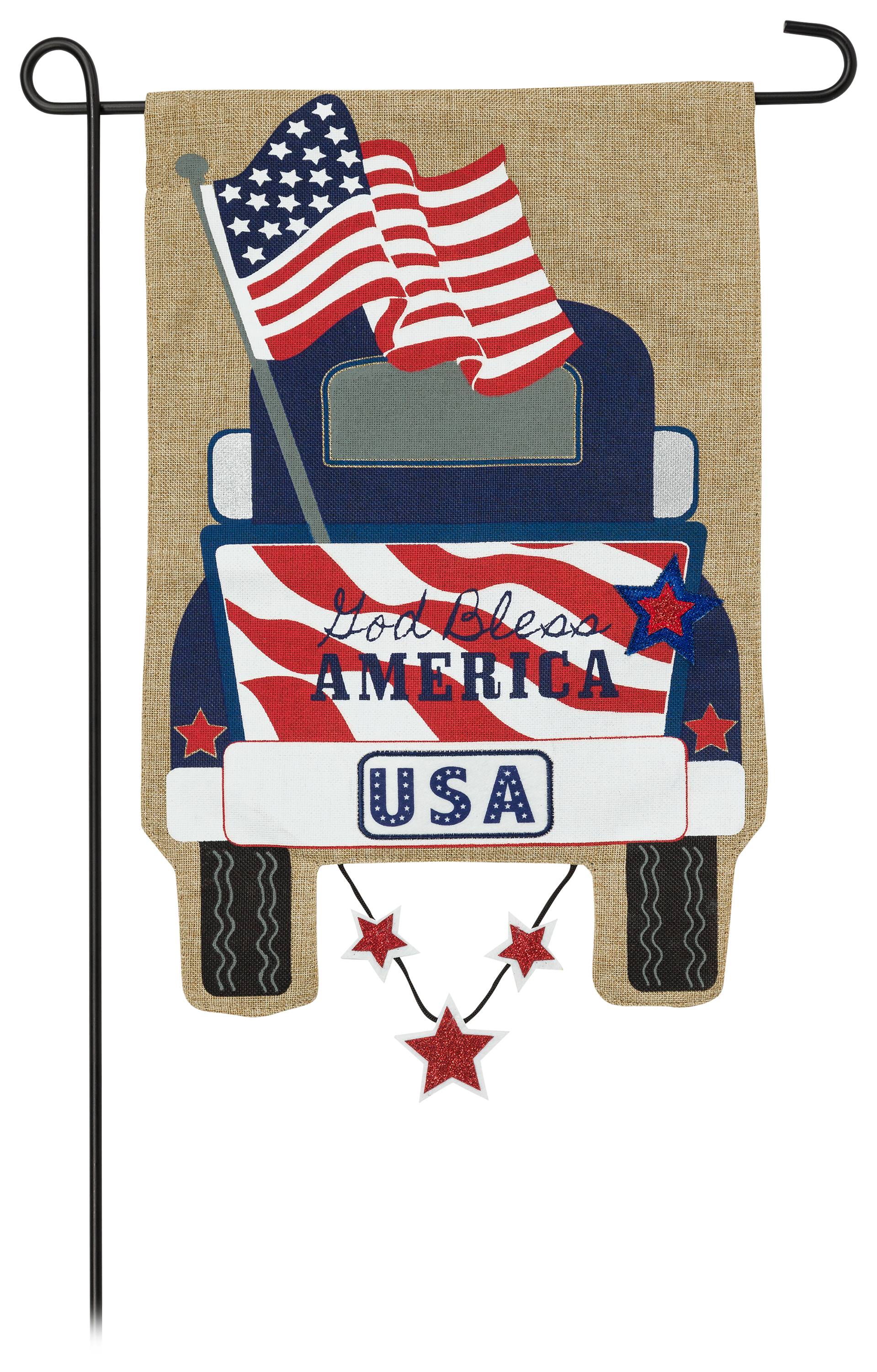 Evergreen Patriotic Pick-Up Truck Burlap Garden Flag | Bass Pro Shops